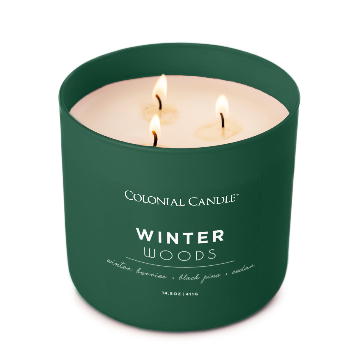 Pop of Color by Colonial Candle Scented Jar Candle, Winter Woods, 14.5 ...
