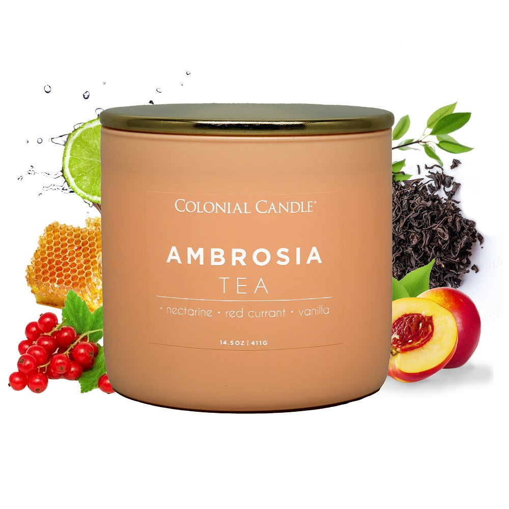 Ambrosia Tea Candle, 3 wick, 14.5 oz | Pop of Color Collection ...
