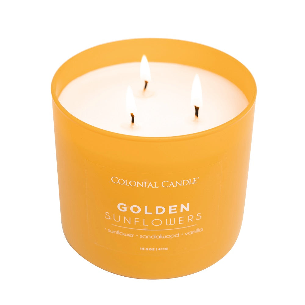 Golden Sunflowers premium scented 3-wick candle | Fall 2025 special ...
