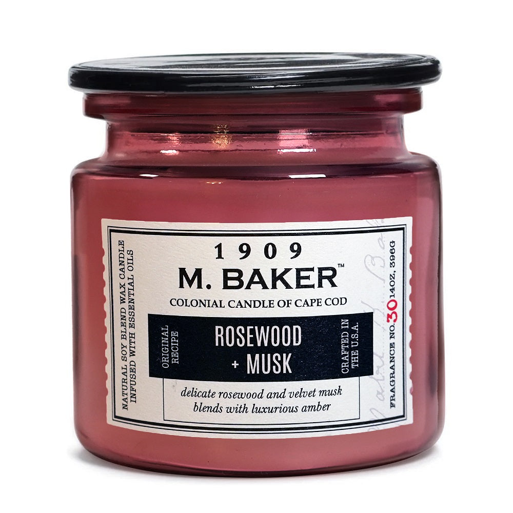Rosewood & Musk Scented Jar Candle, 14 oz, M. Baker Collection ...