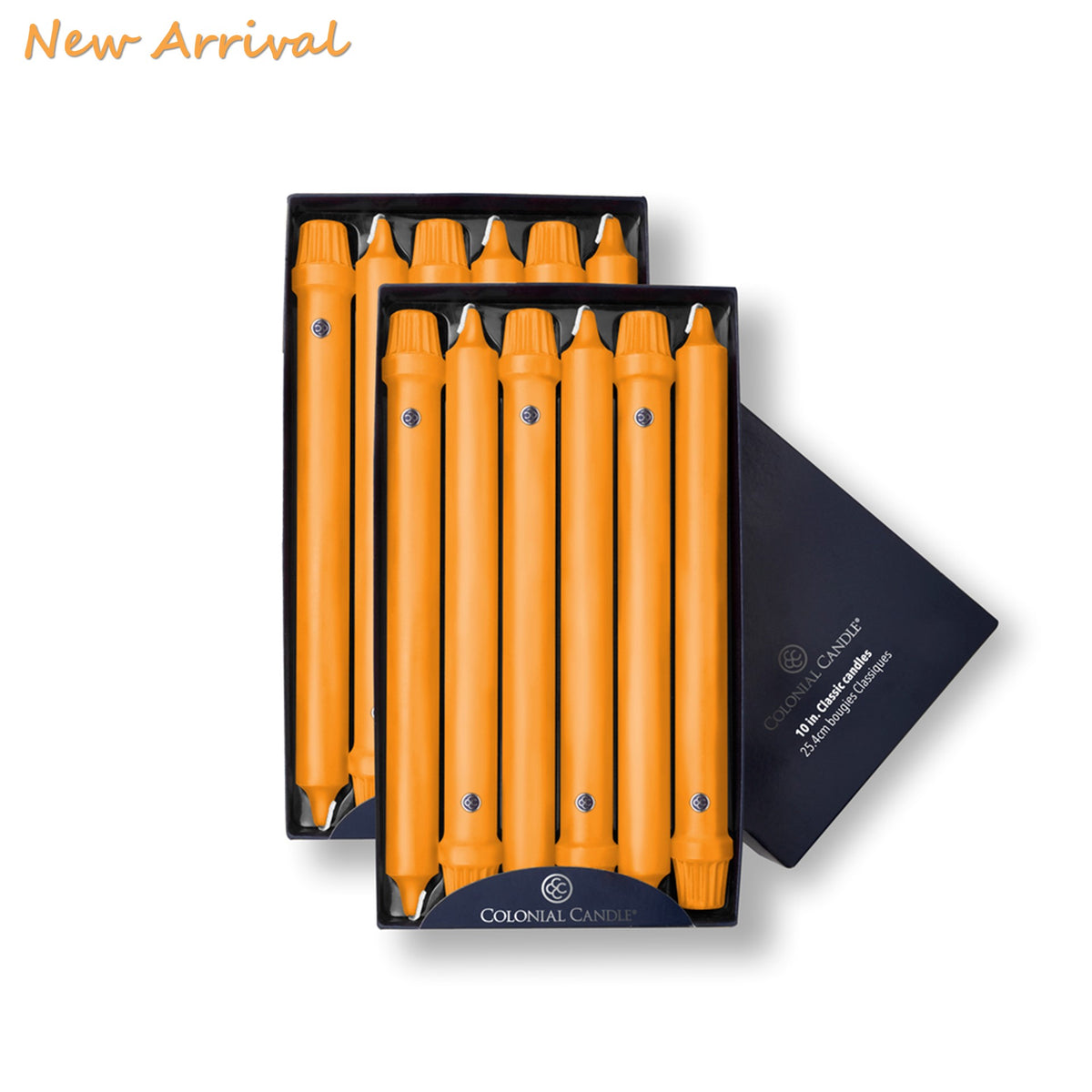 10 in, Caramel, 12 Pack, Colonial Candle, Classic Taper Candle, Unscented